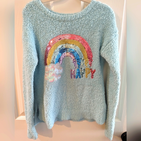 Justice | Shirts & Tops | Justice Rainbow Happy Soft Sequin Kids ...